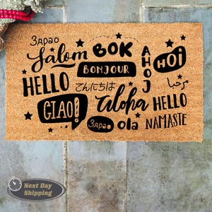 Hello Different Languages Welcome Mat, Welcome Mat, Closing Gift, New ...
