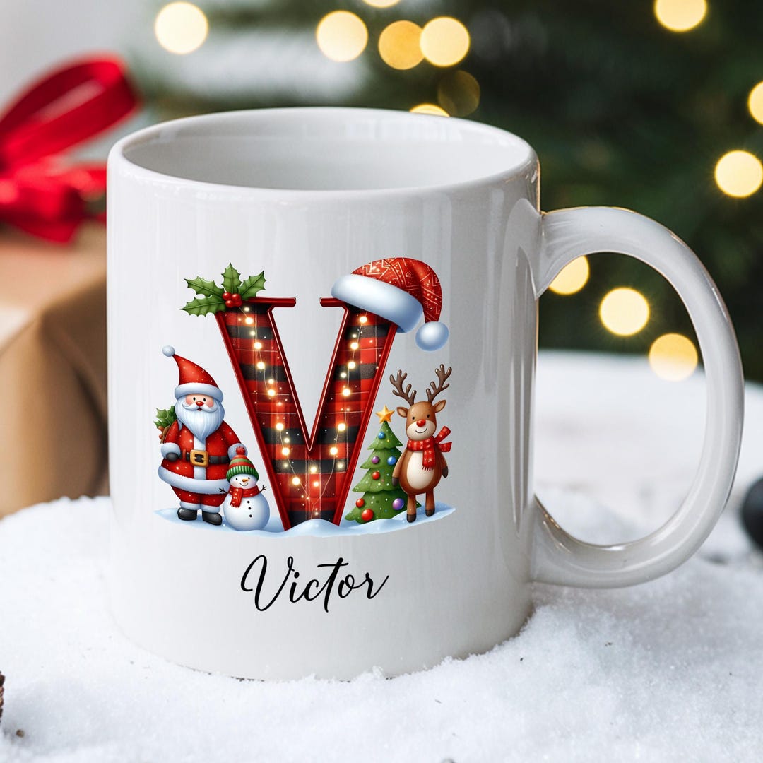 Personalized Name Mug, Custom Christmas Mug, Ceramic Mug, Hot Chocolate ...