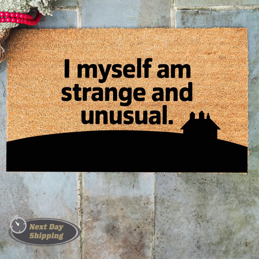 I Myself Am Strange and Unusual Door Mat, Halloween Welcome Mat ...