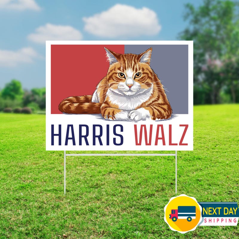Harris Walz Cat Sign - Etsy