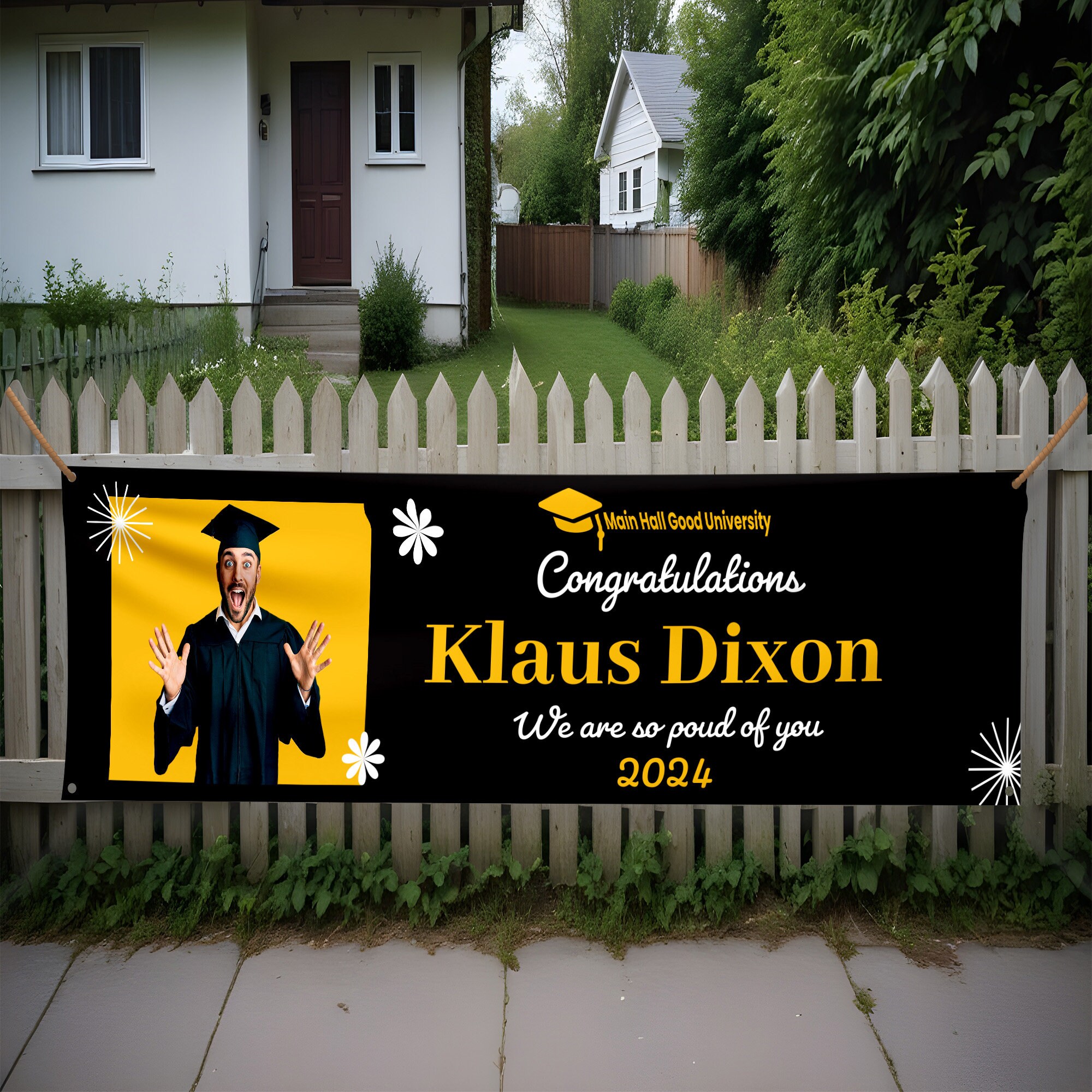 Personalized Graduation Banner, Class of 2024 Banner, Graduation Party ...
