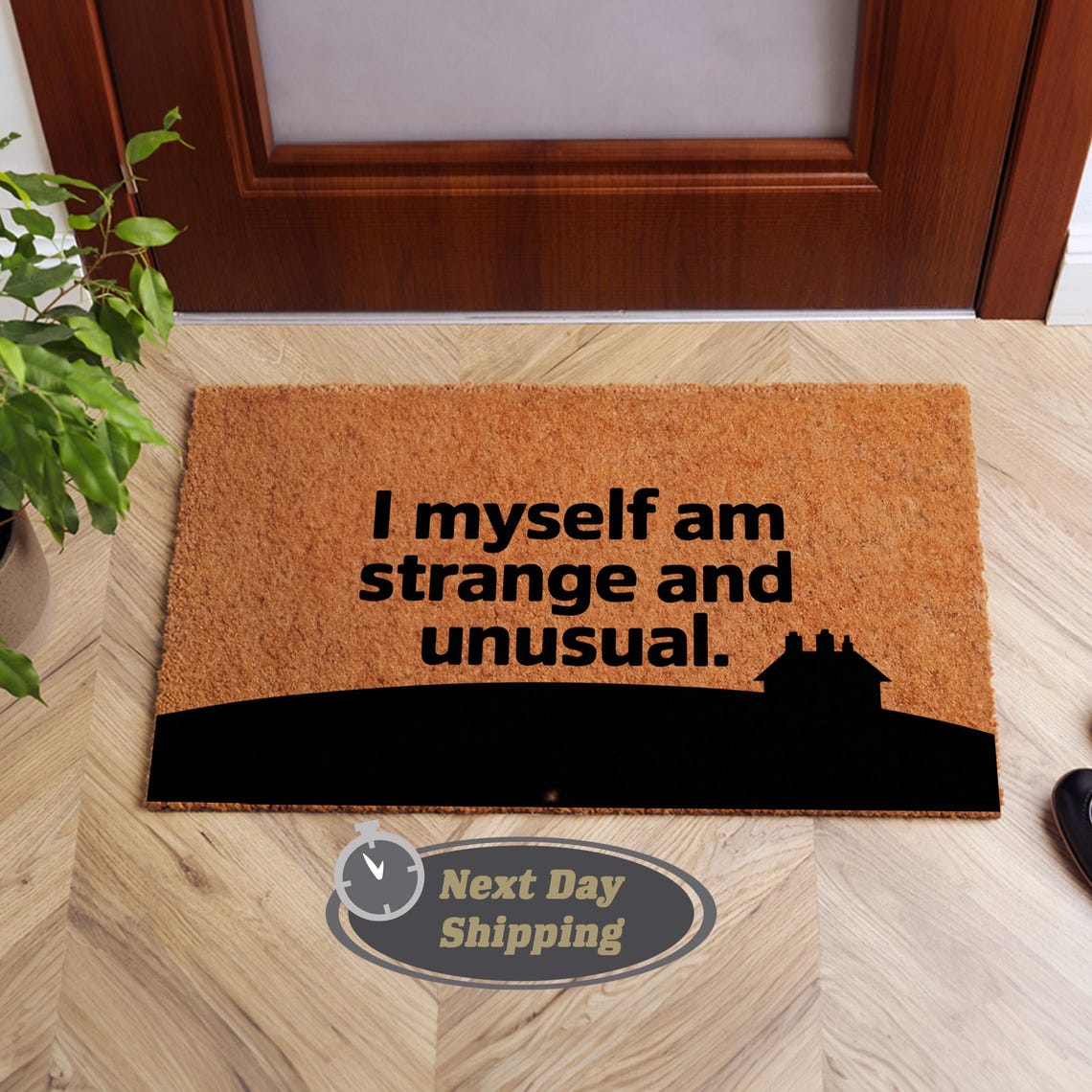 I Myself Am Strange and Unusual Door Mat, Halloween Welcome Mat ...