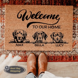 Personalized Dog Doormat, Dog Welcome Mat, Dog Gift, Housewarming Dog ...
