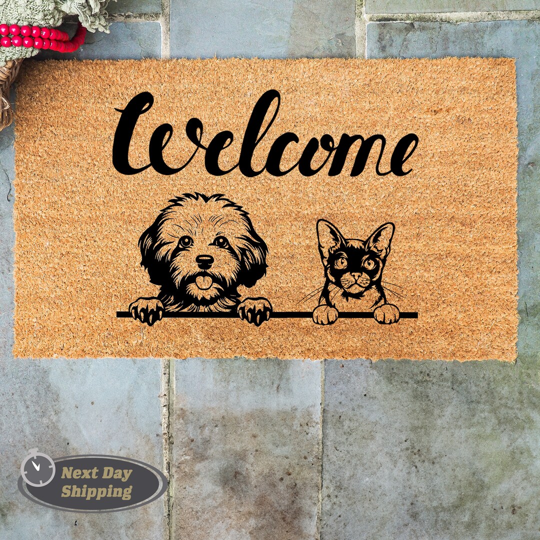 Personalized Dog and Cat Doormat, Custom Cats and Dogs, Custom Dog and ...
