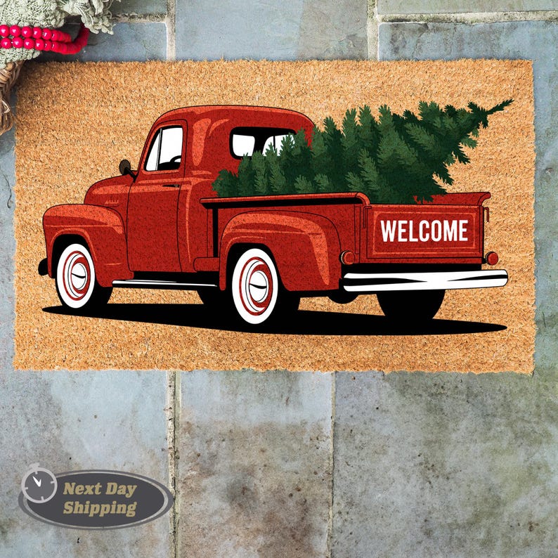Welcome Christmas Truck, Christmas Porch Decor, Front Door Decor ...