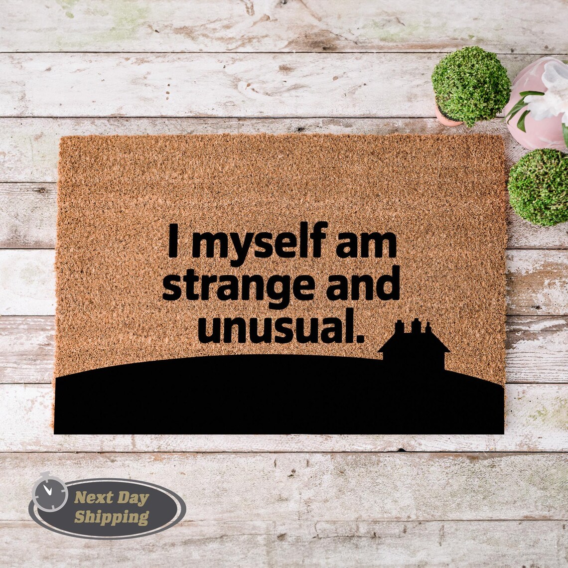 I Myself Am Strange and Unusual Door Mat, Halloween Welcome Mat ...