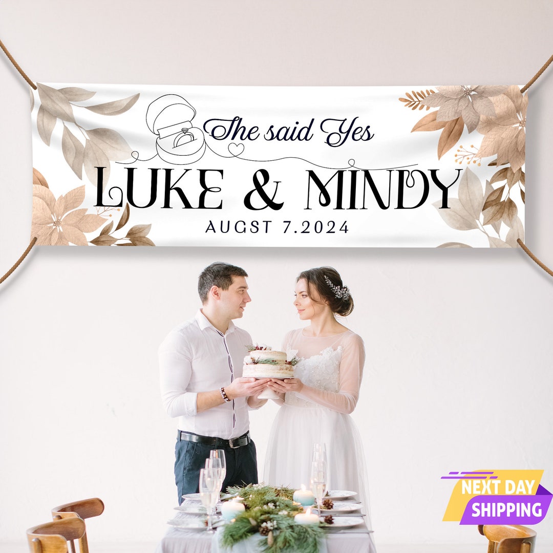 Engagement Banner, She Said Yes Banner, Engagement Decor, Indoor Banner ...