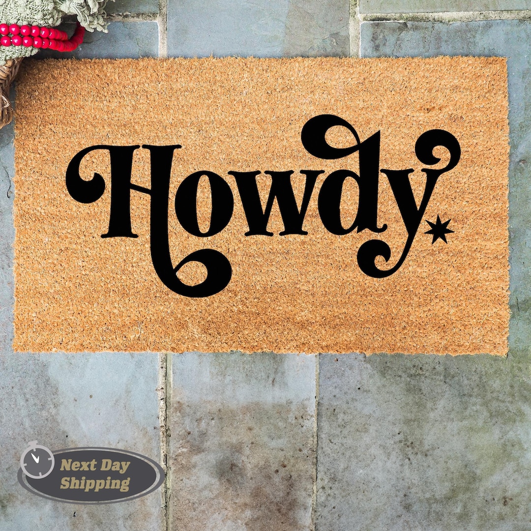 Howdy Doormat, Western Style Doormat, Western Welcome Mat, Modern ...