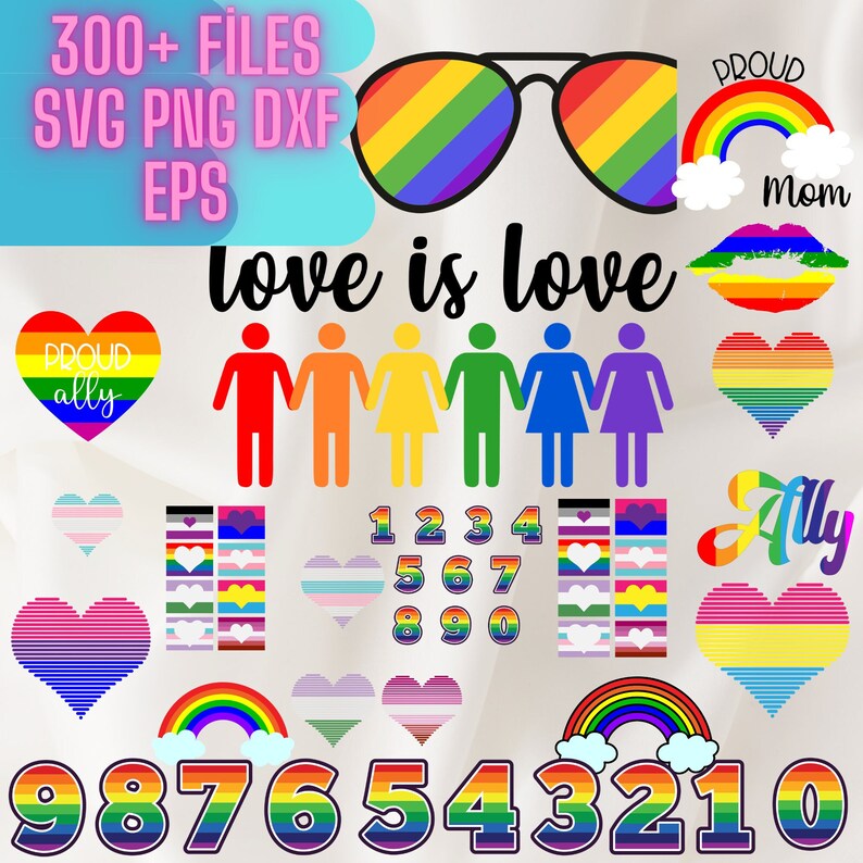 LGBTQ SVG Bundle, Gay Pride SVG Bundle, Gay Svg, Pride Svg, Rainbow Svg ...