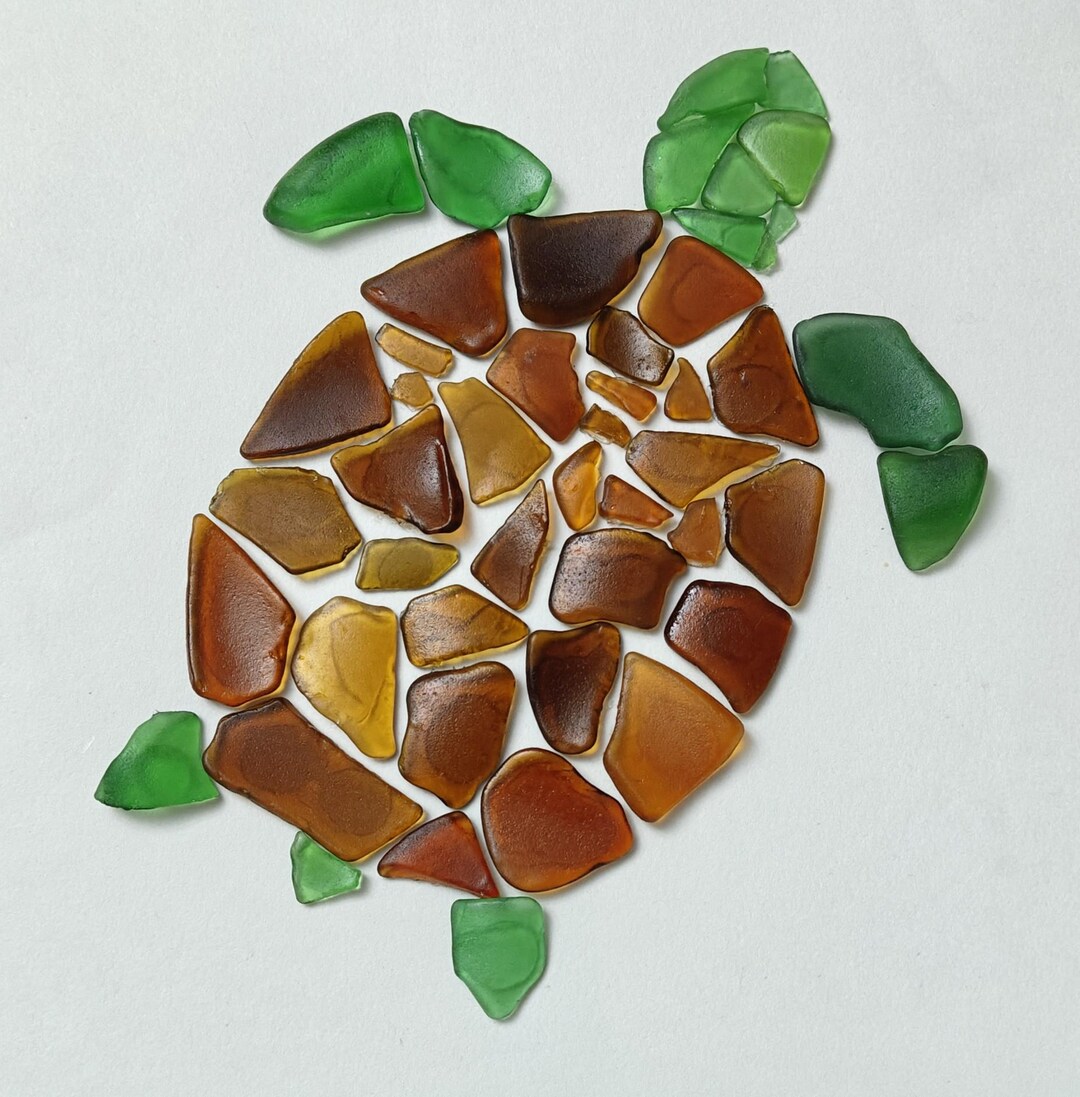 Sea Glass Sea Turtle Art: Handmade Ocean-inspired Wall Decor - Etsy