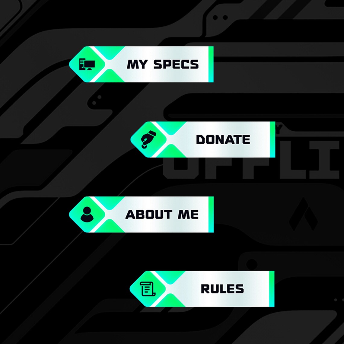 Stream Overlay Package Modern Twitch Stream Screens Green and White ...