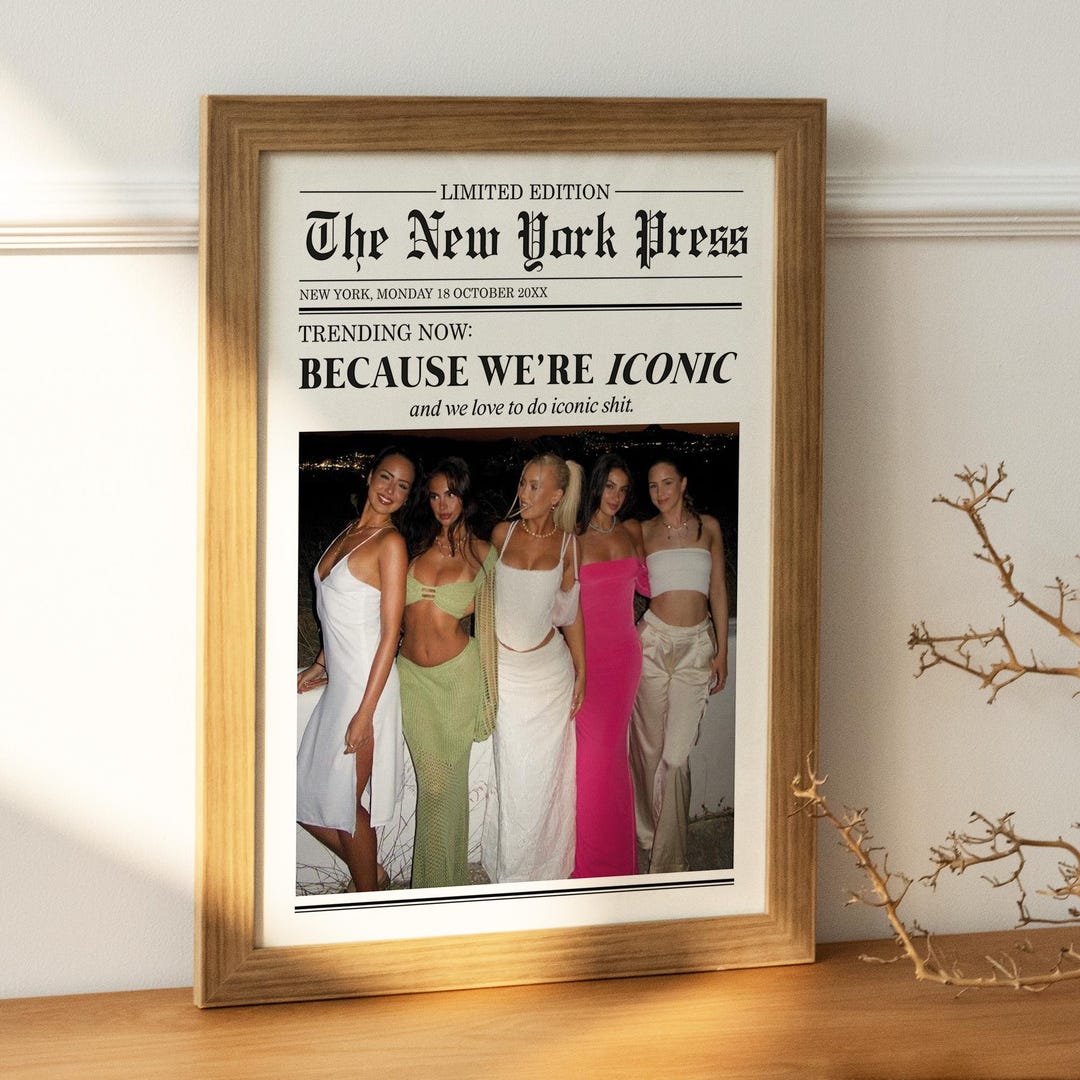 Custom Best Friend Newspaper Print, Girly Dorm Decor, Newspaper Print ...