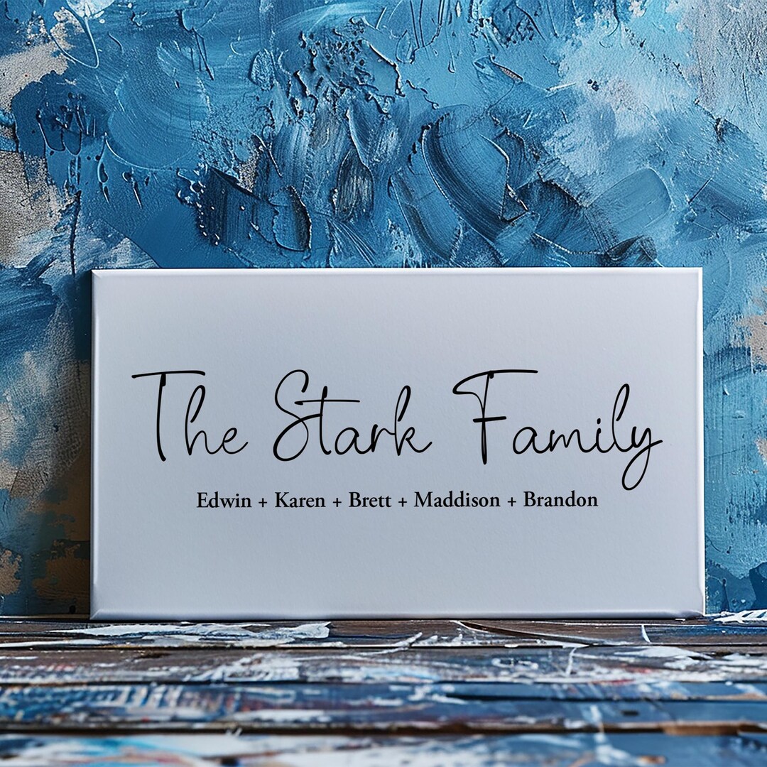 Personalized Family Name Canvas, Custom Framed Canvas With Last Name ...