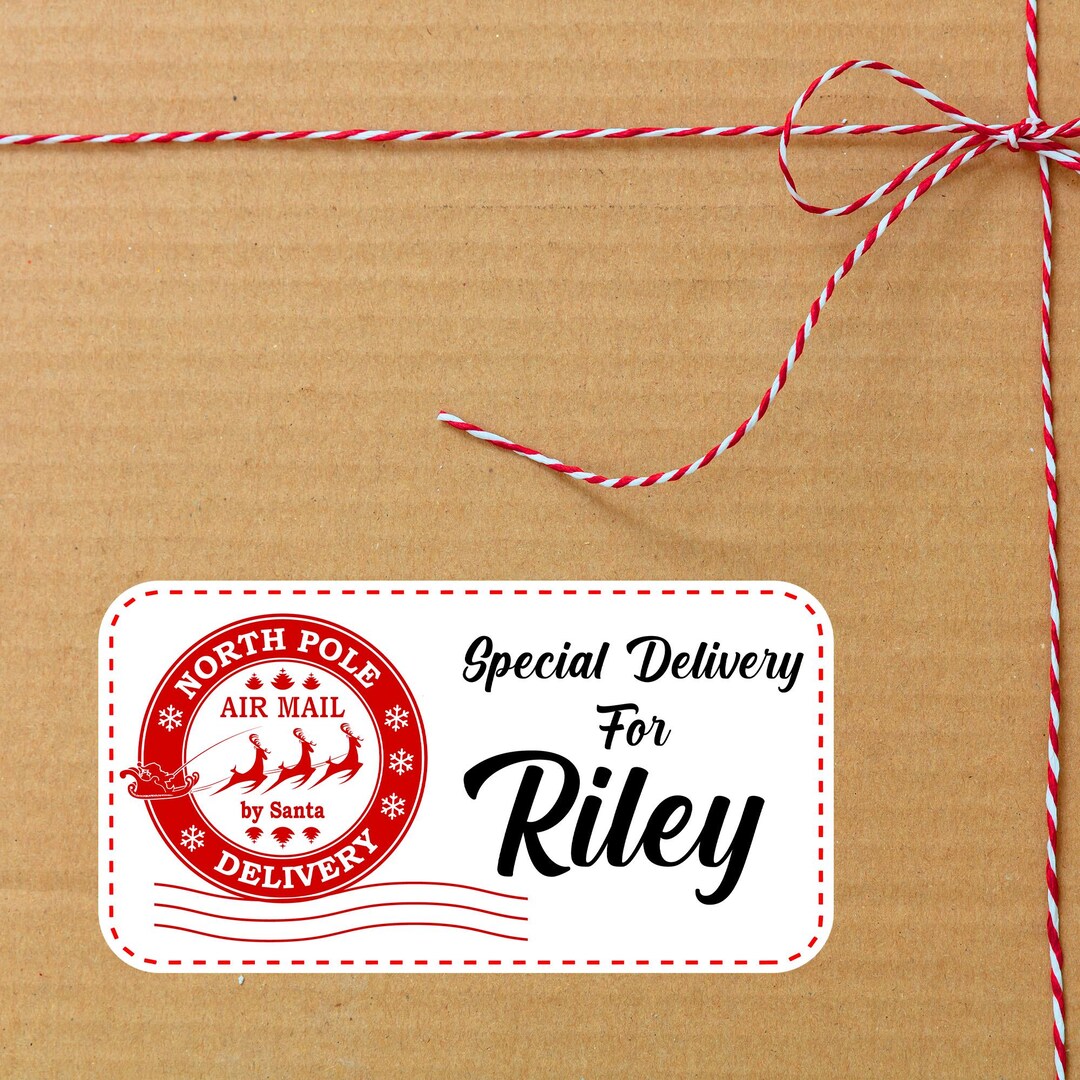 Special Delivery From Santa Stickers, Christmas Gift Stickers, Holiday ...