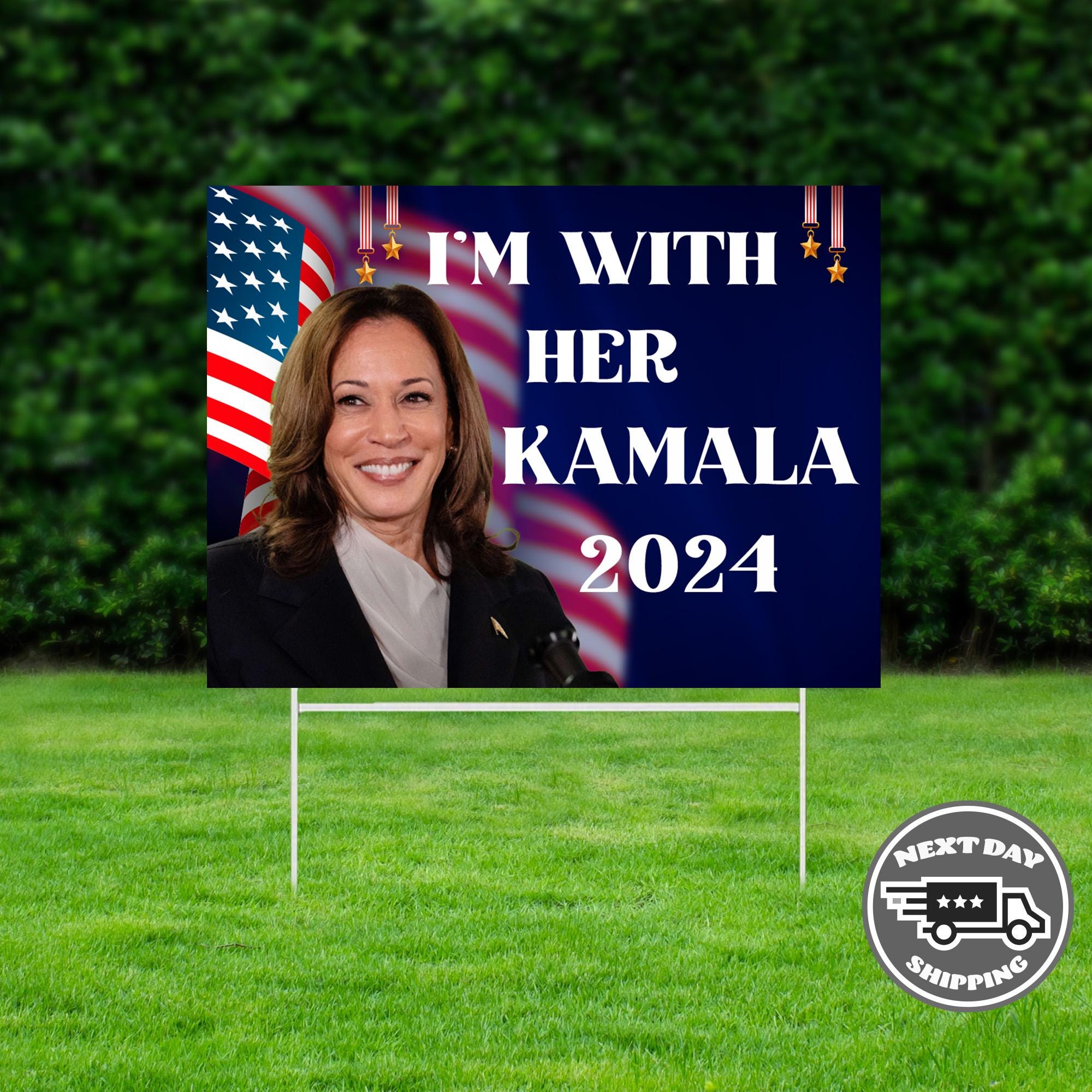 I'm With Her Yard Sign, Kamala 2024 Sign, Vote Kamala, Election Yard ...