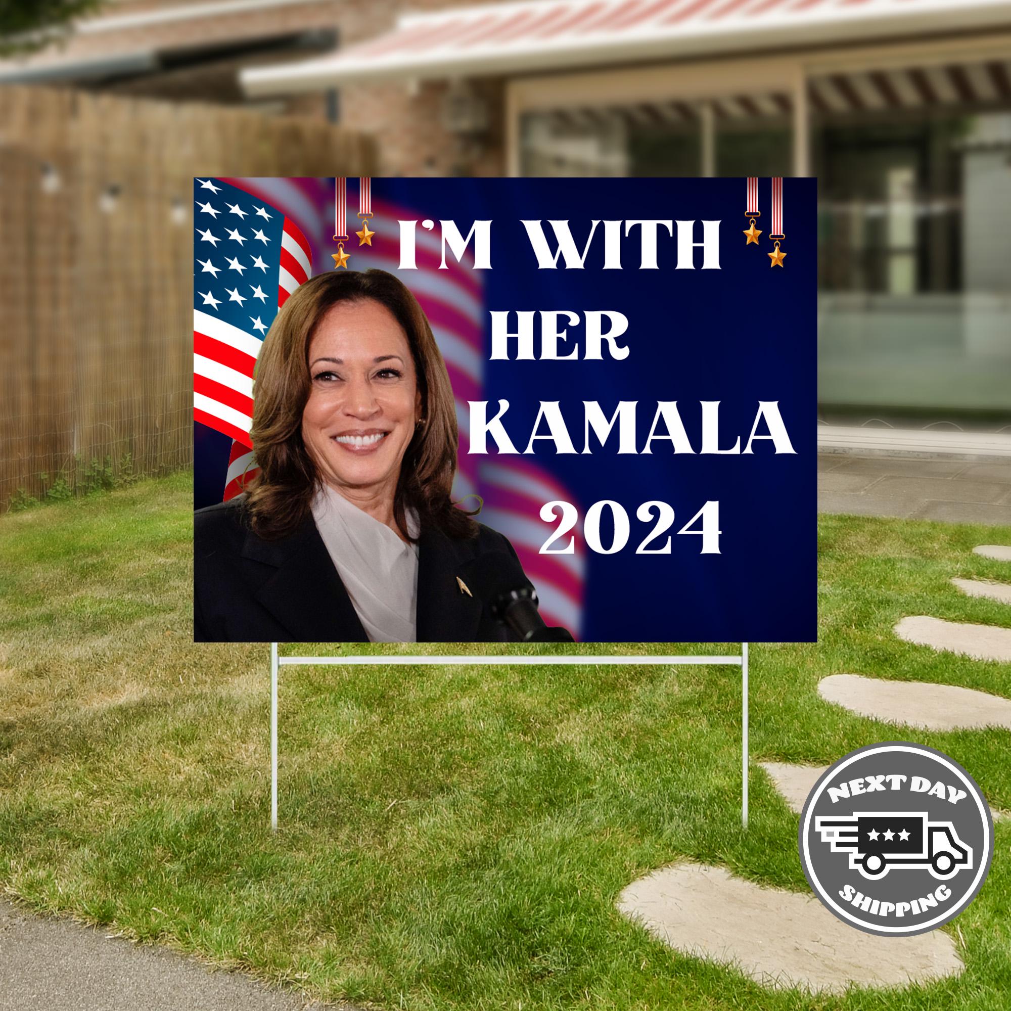 I'm With Her Yard Sign, Kamala 2024 Sign, Vote Kamala, Election Yard ...