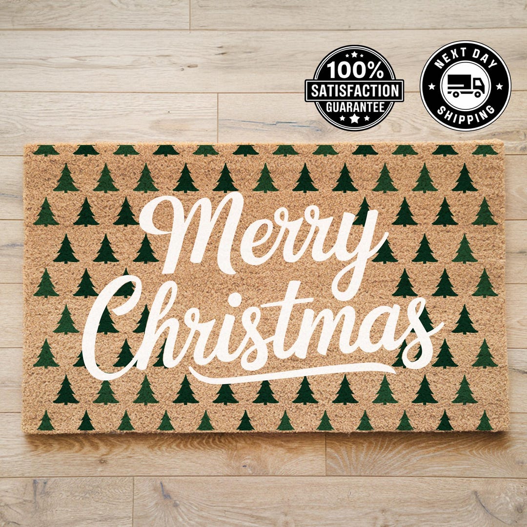 Merry Christmas Doormat, Holiday Doormat, Outdoor Mat, Christmas ...