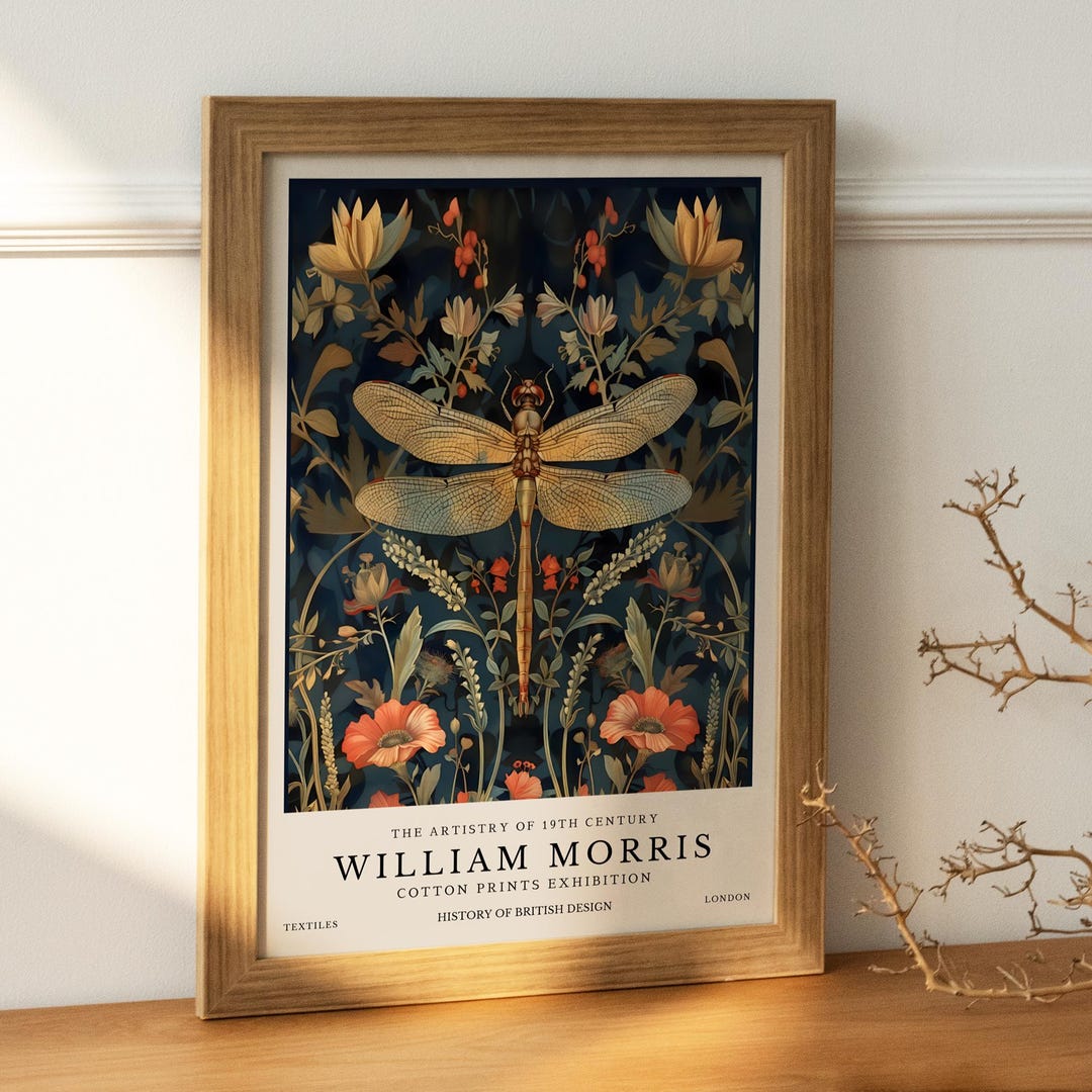 Dragonfly Wall Art, Dragonfly Print, William Morris, Unique Gift ...