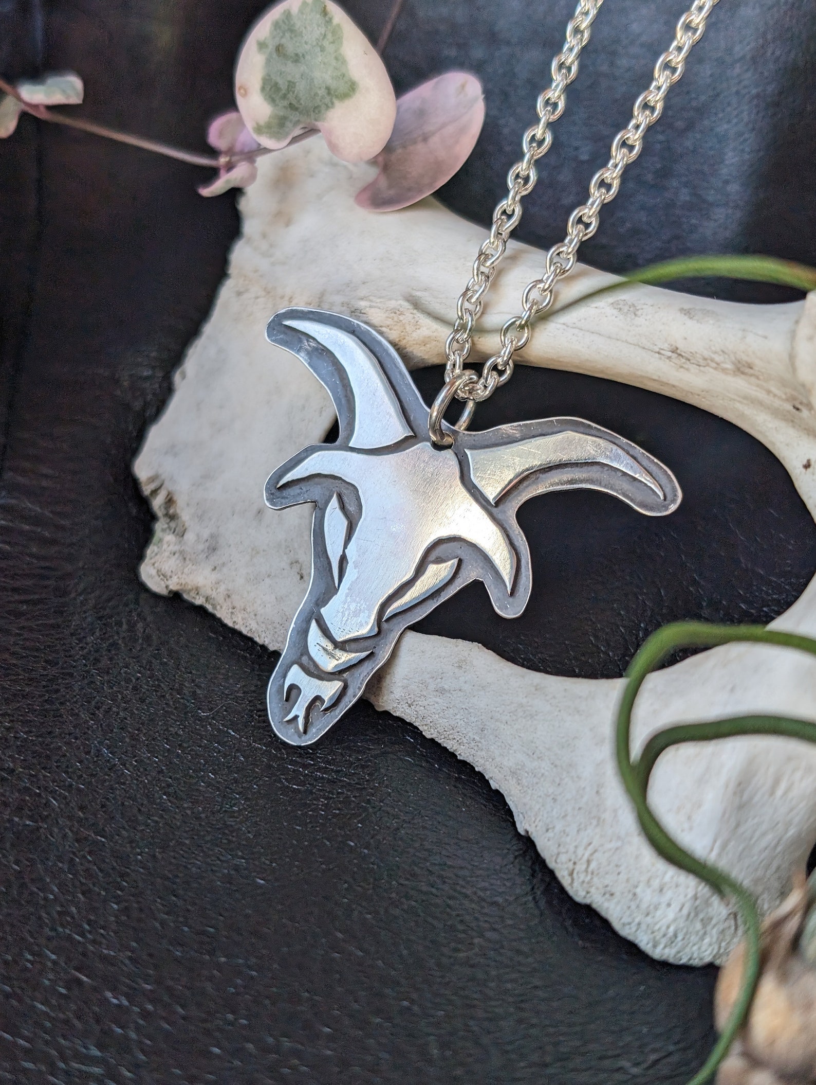 Sterling Silver Goat Necklace - Etsy