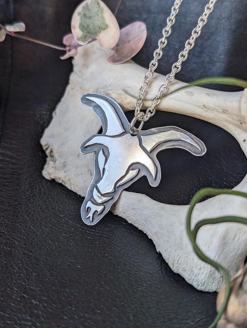 Sterling Silver Goat Necklace - Etsy