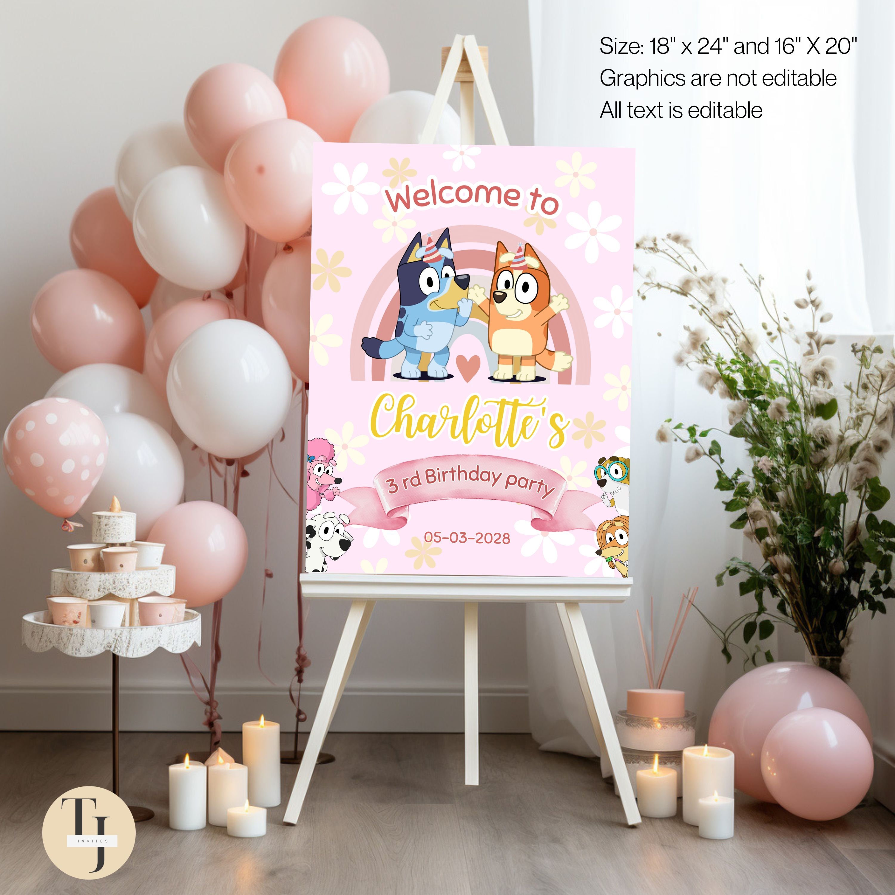 Bluey Welcome Sign, Bluey Welcome Sign for Girl, Bluey Welcome Sign ...