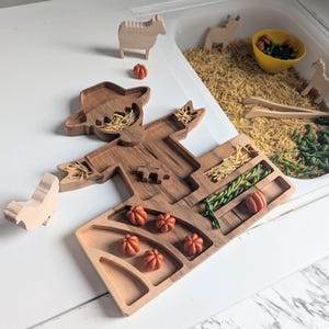 Sensory Play Tray, Scarecrow Sensory Bin Tray, Farm Sensory Bin, Flisat ...
