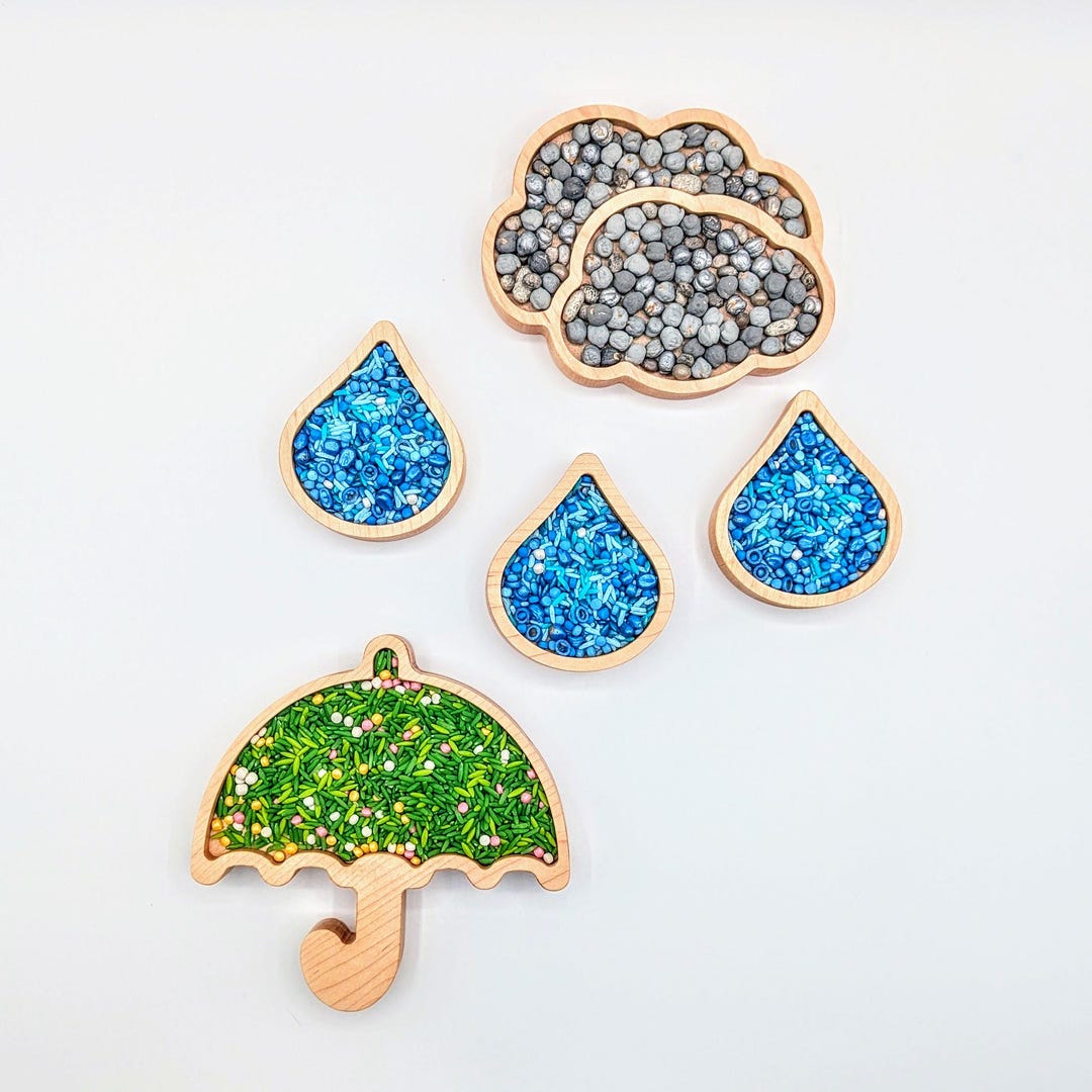 Sensory Play Tray, Mini Rain Shower Trays, Weather Trays, Weather ...