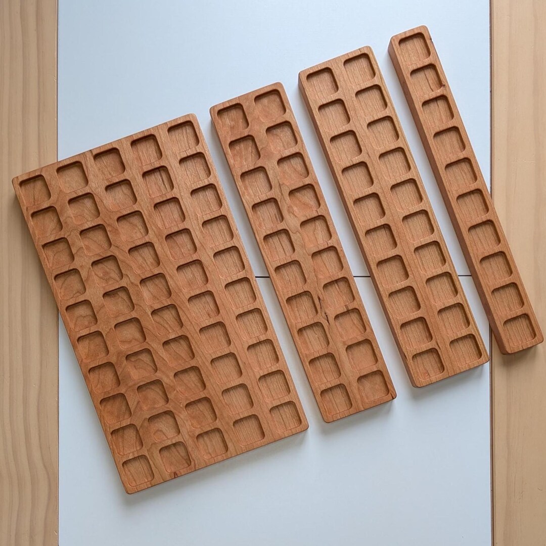 Wooden Math Learning System – Modular Counting and Number Tray for Kids ...