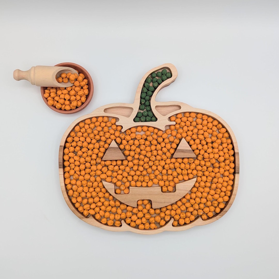 Sensory Play Tray, Pumpkin Sensory Bin Tray, Halloween Sensory Bin ...