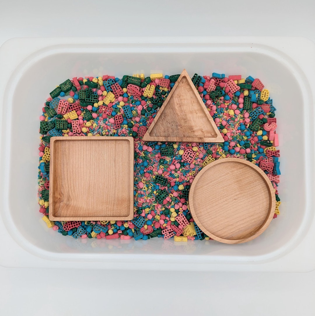 Sensory Play Tray, Shape Trays, Mini Circle Triangle Square Sensory Bin ...