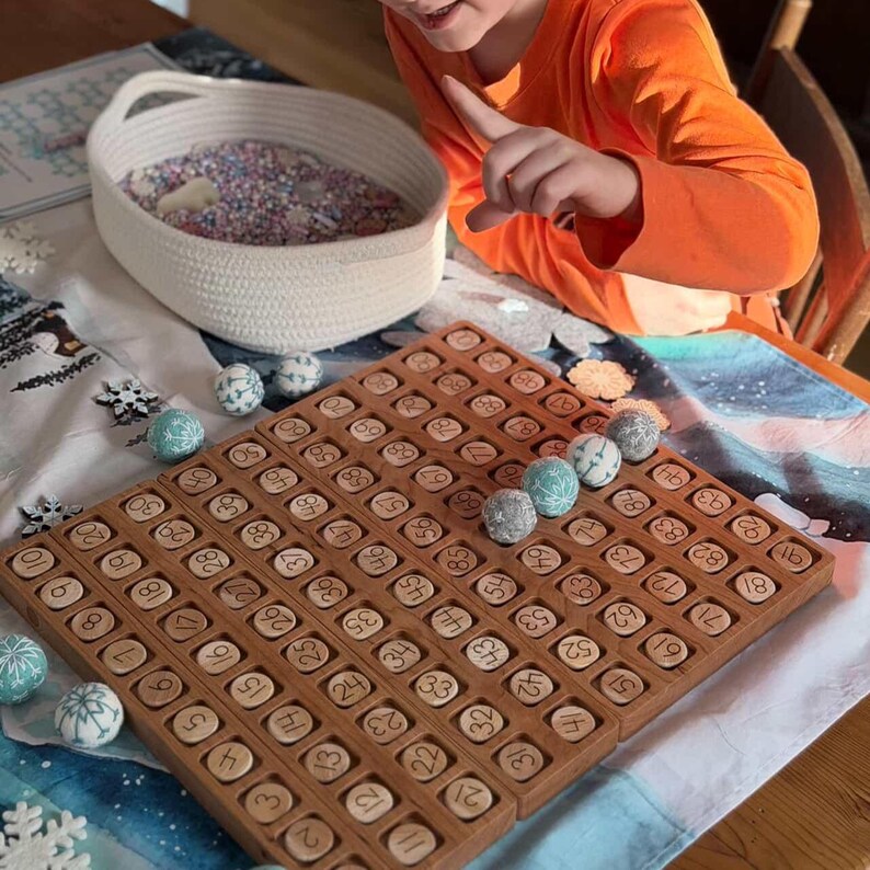 Wooden Math Learning System – Modular Counting and Number Tray for Kids ...