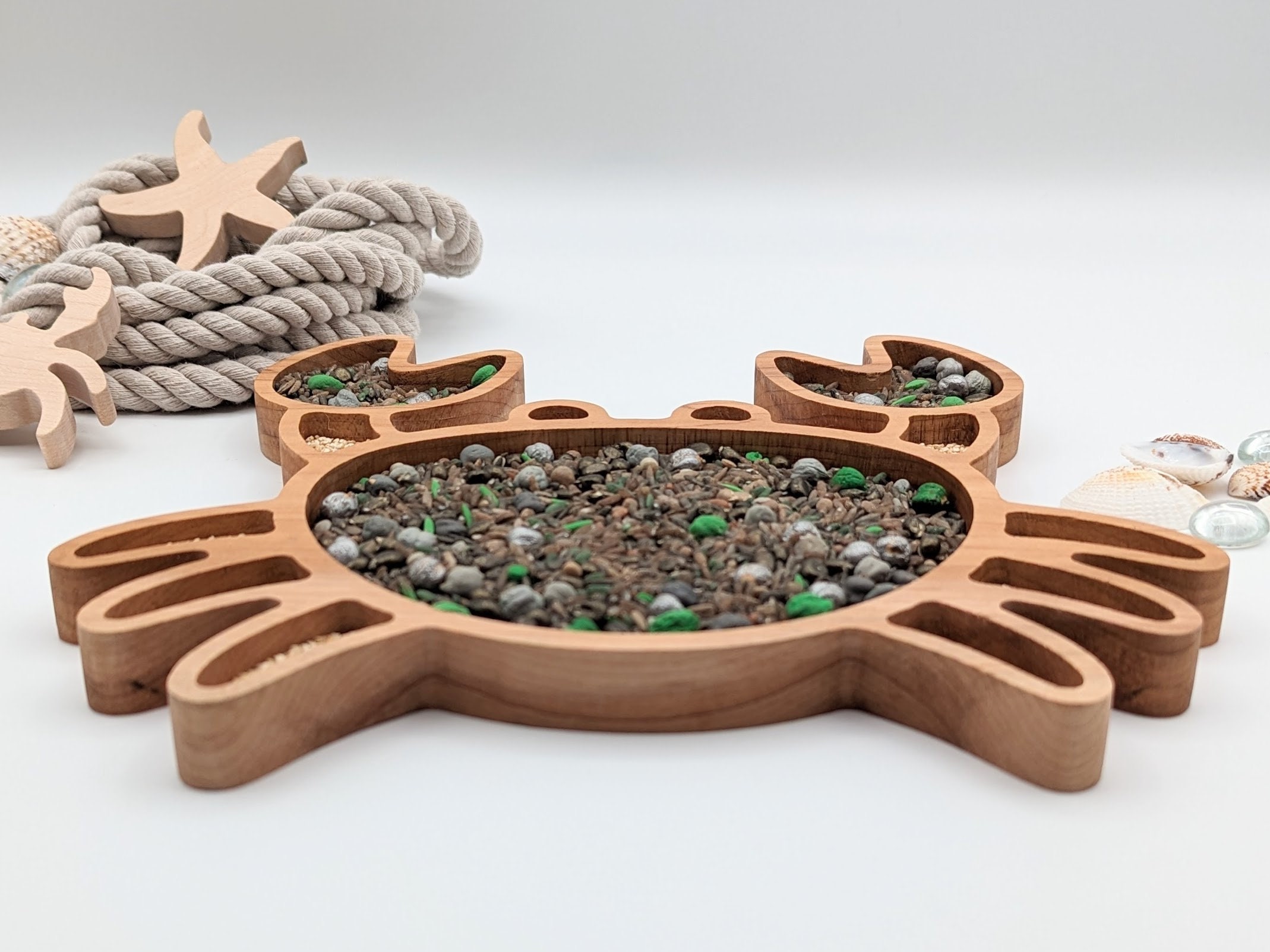 Sensory Play Tray, Crab Sensory Bin Tray, Wood Sensory Boards, Creative ...