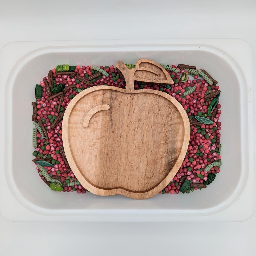 Sensory Play Tray, Apple Sensory Tray, Farm Sensory Bin, Wood Sensory ...