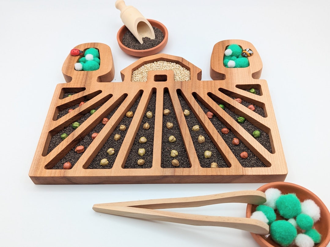 Sensory Play Tray, Farm Sensory Bin Tray, Wood Sensory Boards, Creative ...