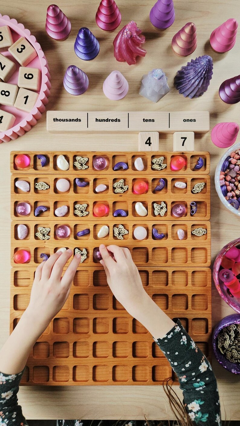 Wooden Math Learning System – Modular Counting and Number Tray for Kids ...