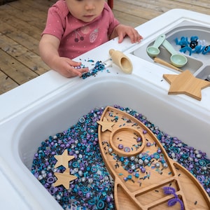 Sensory Play Tray, Rocket Sensory Bin Tray, Wood Sensory Boards ...