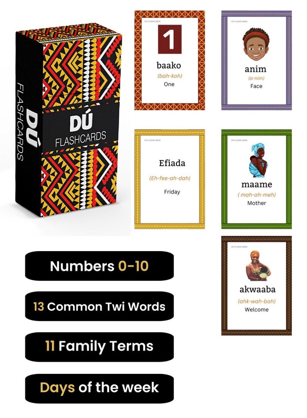 Twi/african Language Learning Flashcards, Beginners, Kids & Adults ...