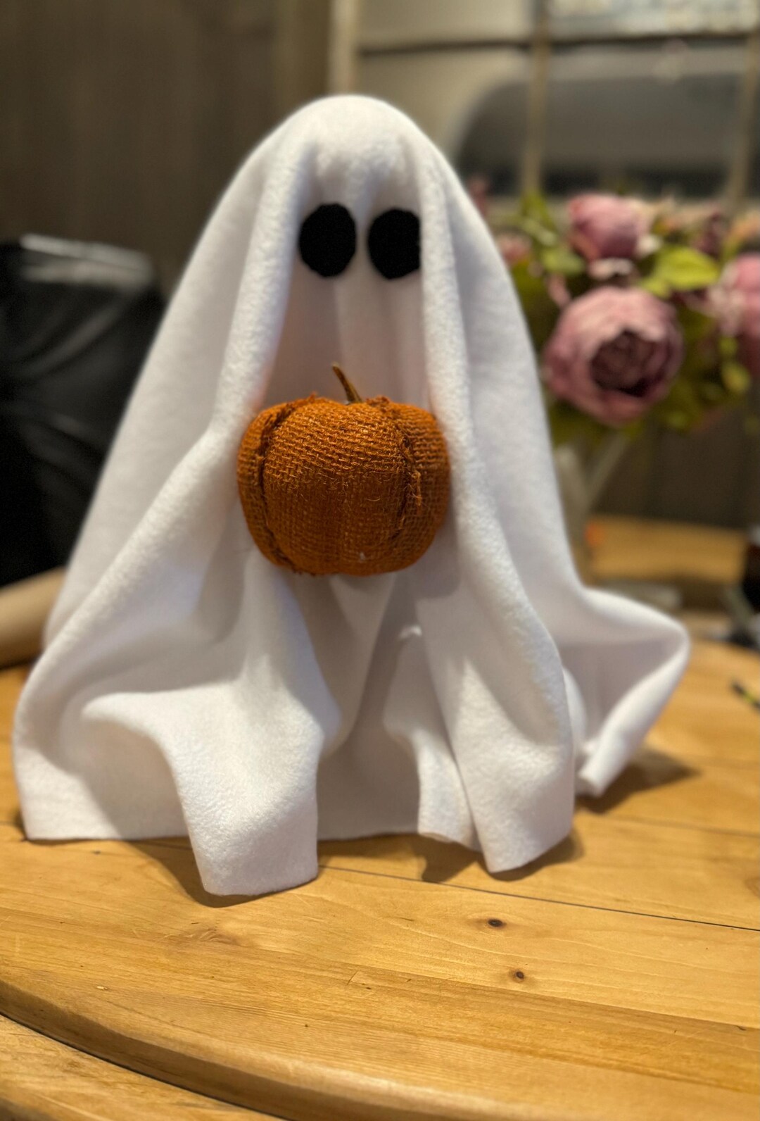 Handmade Ghost With Pumpkin - Etsy