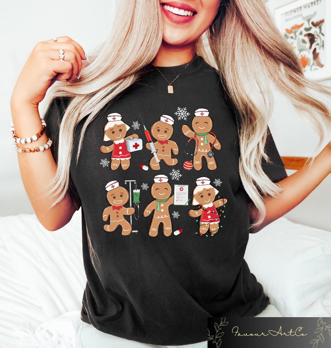 Christmas Gingerbread Nurse Shirt, Christmas Nursing Sweatshirt ...