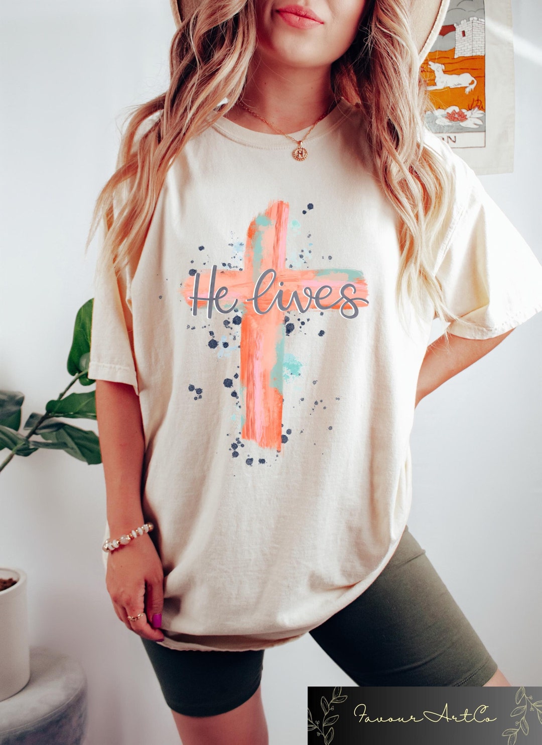 He Lives Tshirt, Jesus Easter Shirt, Easter Cross Sweatshirt, Women's ...