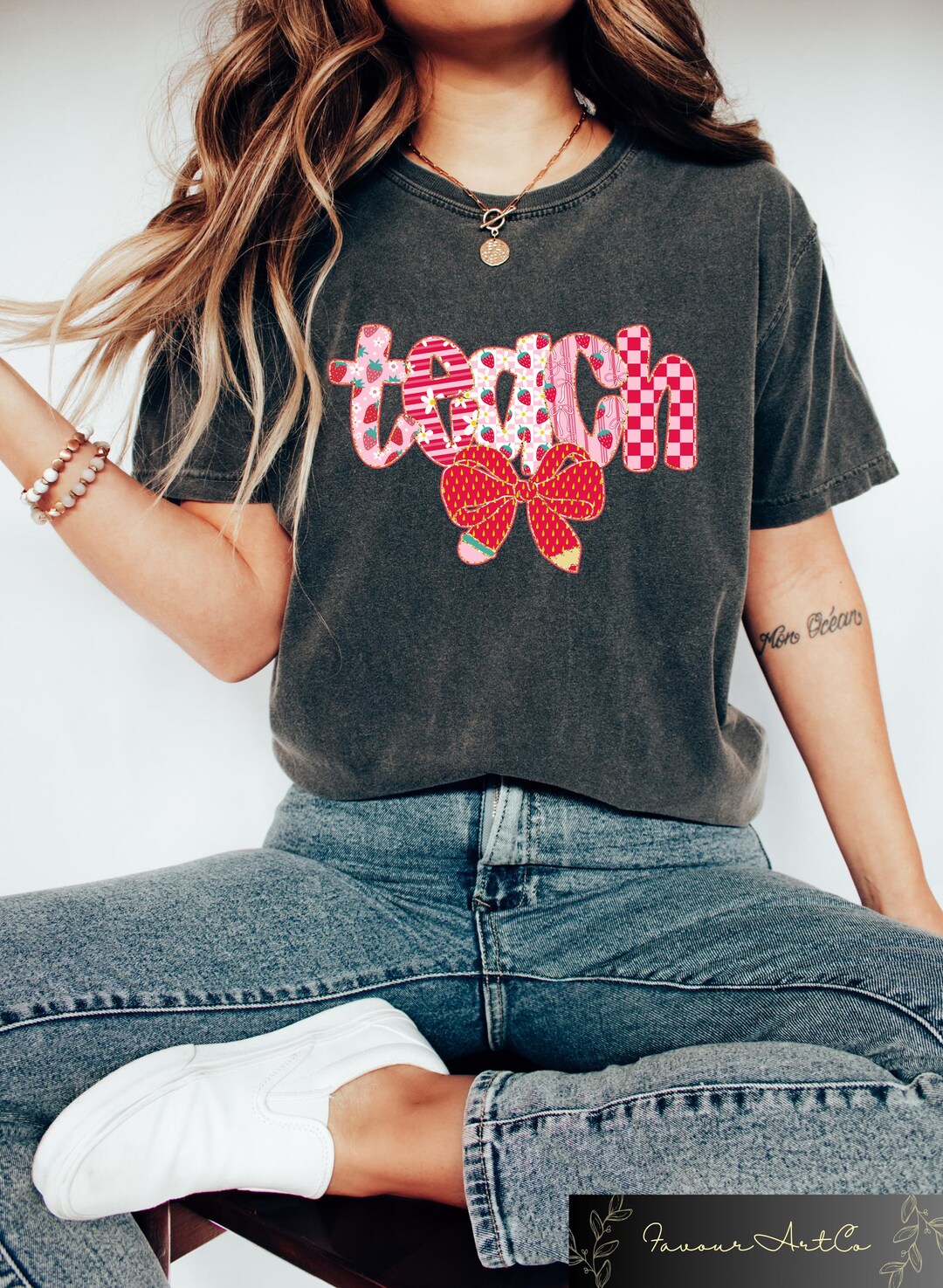 Strawberry Teacher Shirt, Retro Comfort Teach T-shirt, Summer Teacher ...