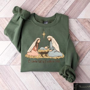 Nativity Scene Sweater, Christian Christmas Sweatshirt, Religious ...