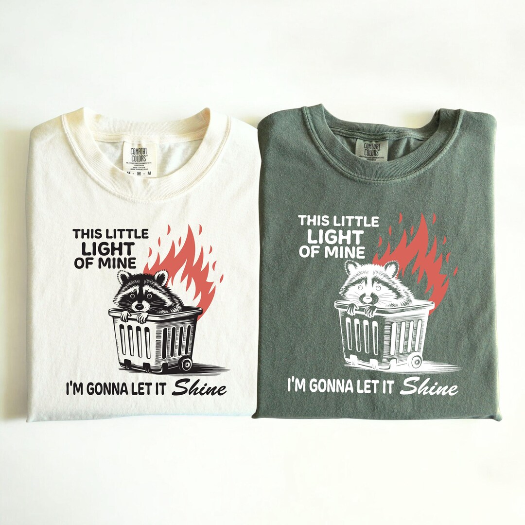 Funny Parody Shirt, Dumpster Fire Raccoon Tshirt, Mental Health Tee ...