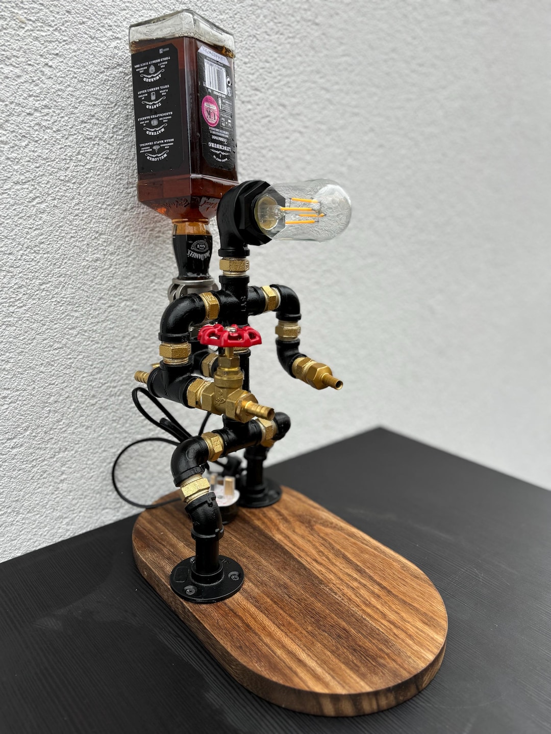 Steampunk Pipe Alcohol Dispenser | Whisky Dispenser With Night Lamp ...