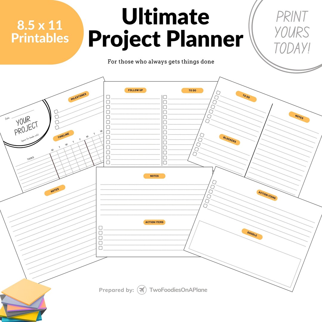Project Management Gantt Chart Planner, Project Organizer, Project ...