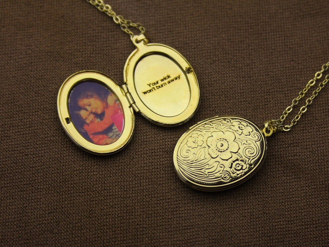 Customized Locket Necklace With Photo, Gold Locket With Picture, Photo ...
