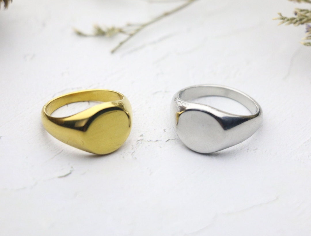 18K Customize Signet Ring for Men Women,personalized Your Logo Name ...