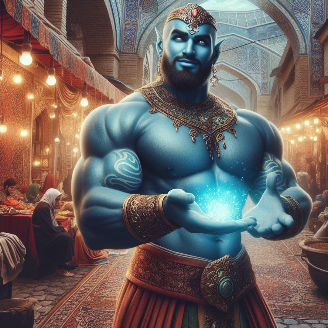 Metaphysical ELITE CLASS Marid ARABIC King Blue Fire Djinn Power Wishes Jinn Genie Power Desire ...