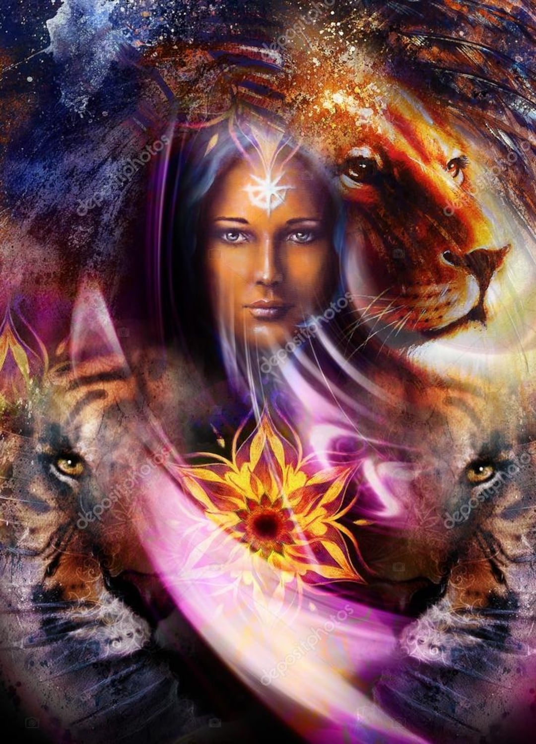 Witch's Powerful Ancient Lioness Shifter Spirit Protection Wisdom , Plus Charged Digital Artwork ...