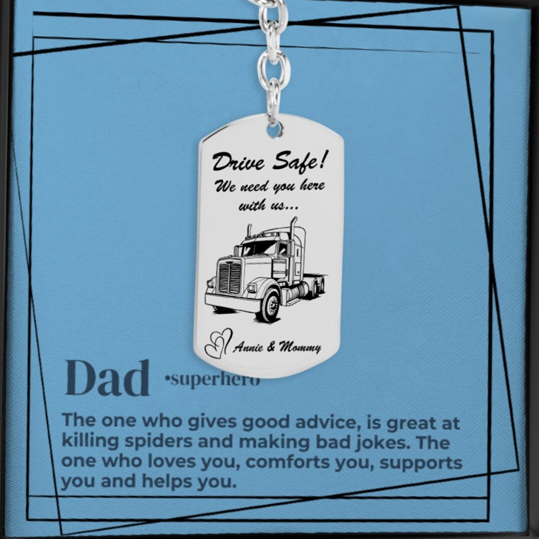 Drive Safe Dad Personalized Keychain, Custom Father's Day Gift ...